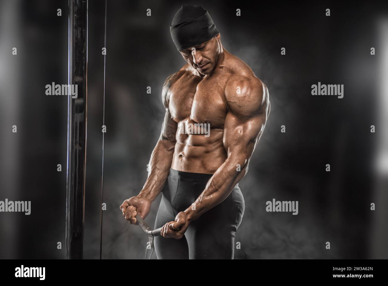 Big angry athlete trains in the gym Stock Photo - Alamy