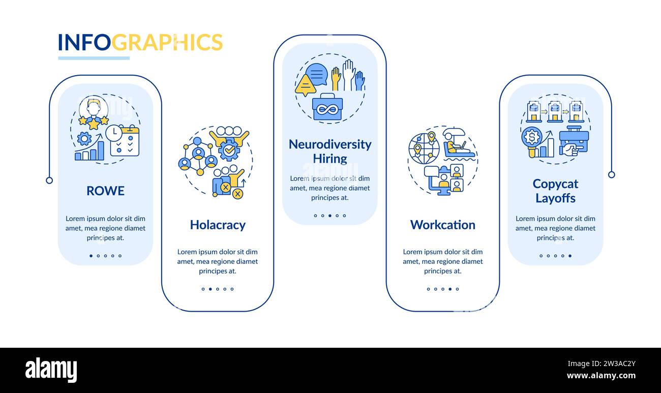 2D workplace trends layout with simple icons concept Stock Vector Image ...