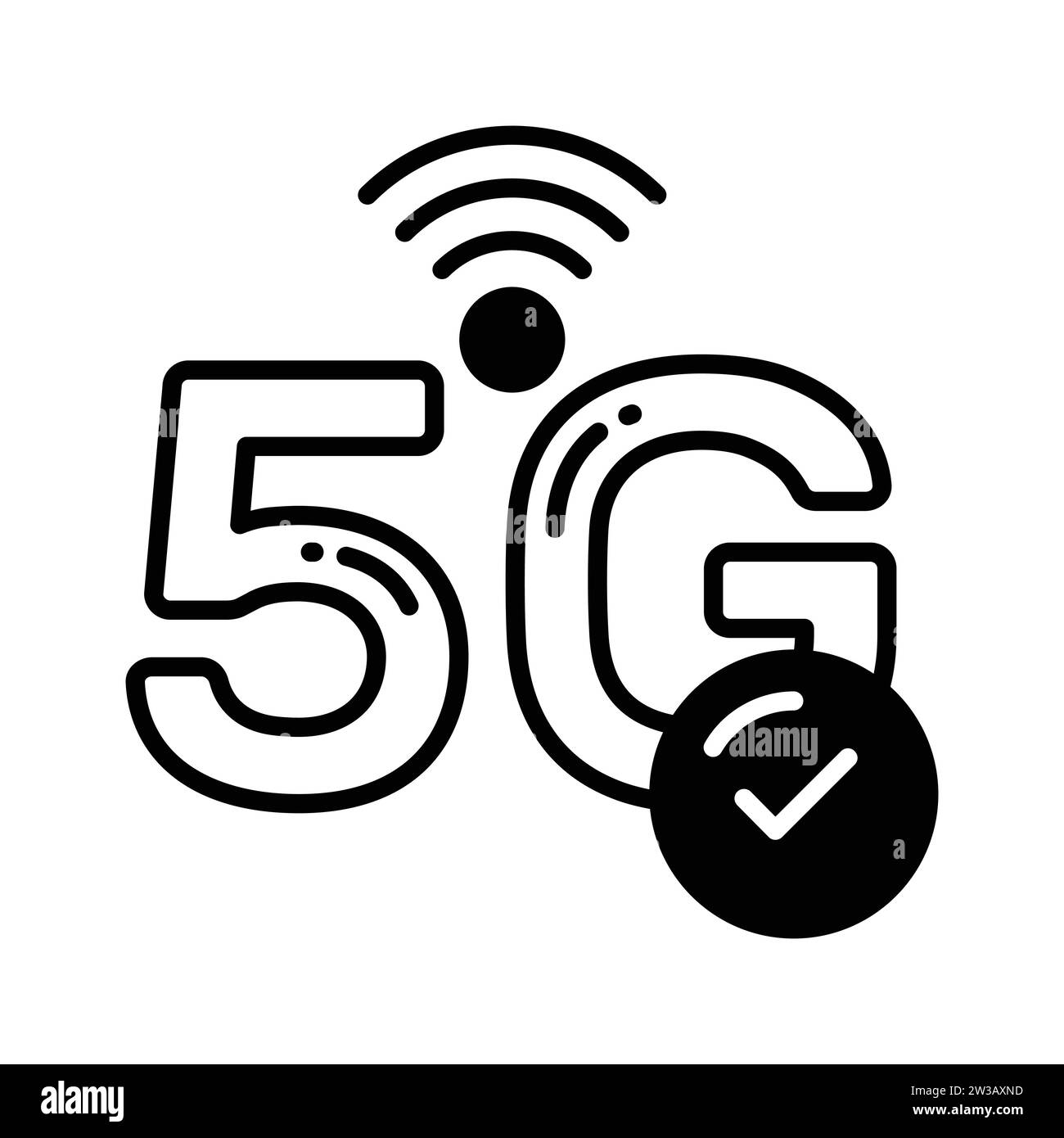 Creatively designed 5G network signals location icon in trendy style ...
