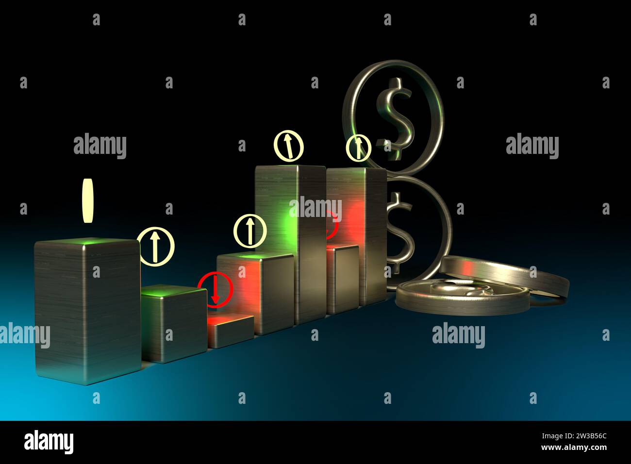 financial growing performance graph illustration Stock Photo - Alamy