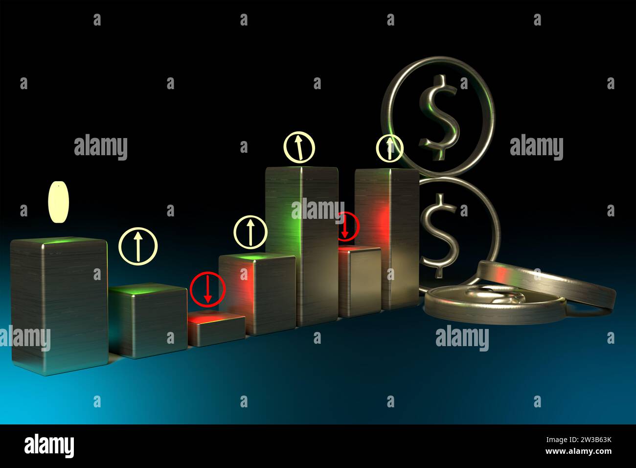 financial growing performance graph illustration Stock Photo - Alamy