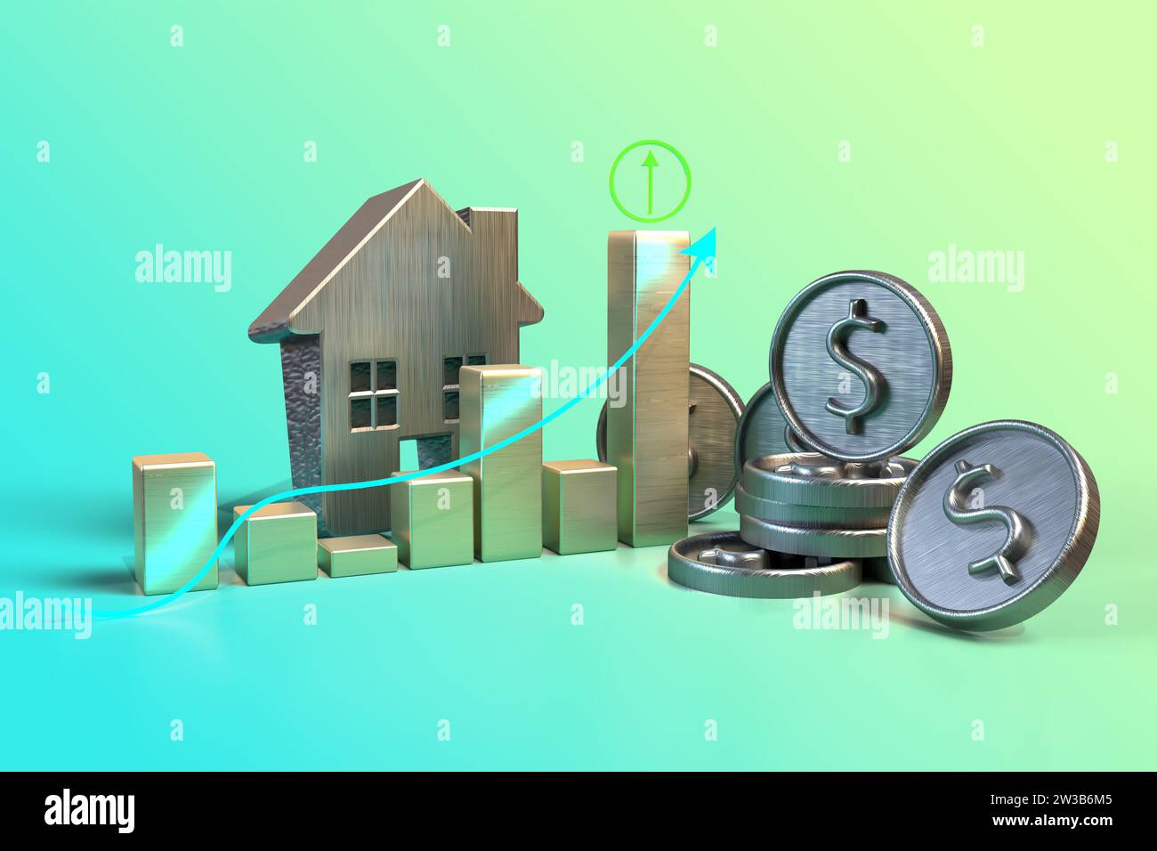 financial growing performance graph illustration Stock Photo - Alamy