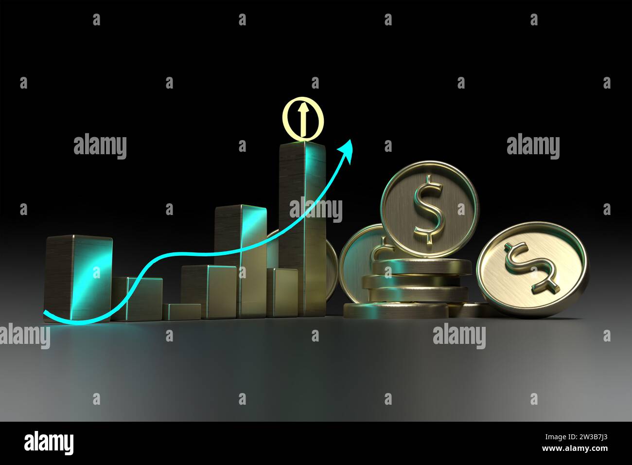 financial growing performance graph illustration Stock Photo - Alamy