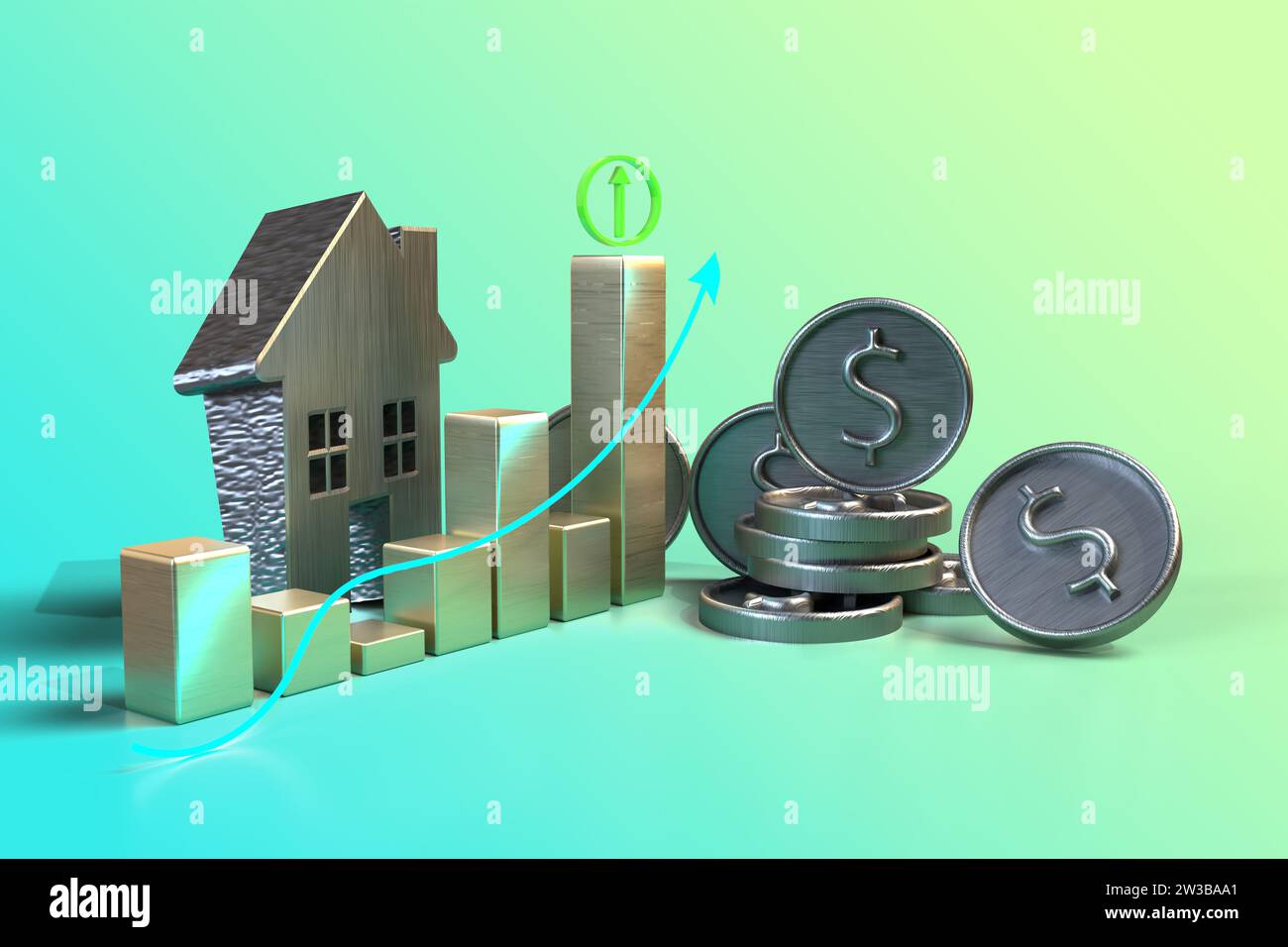 financial growing performance graph illustration Stock Photo - Alamy