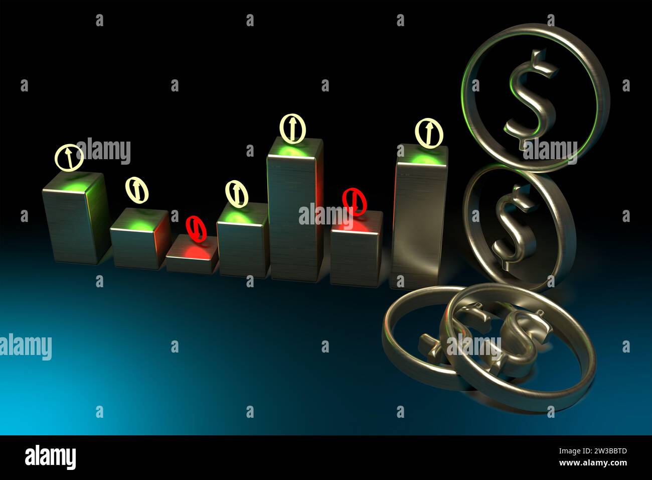 financial growing performance graph illustration Stock Photo - Alamy