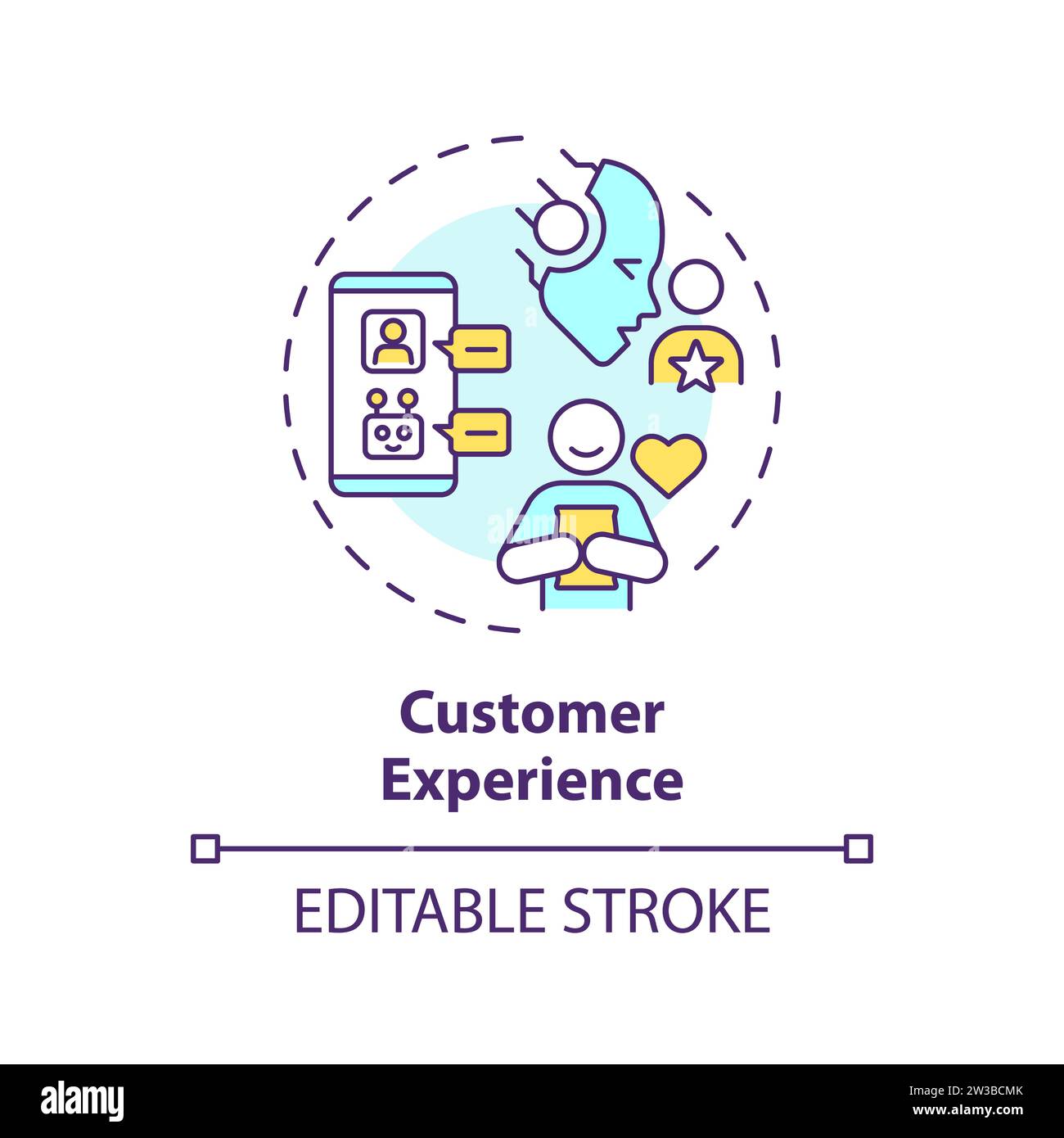 Thin line simple colorful customer experience icon concept Stock Vector ...