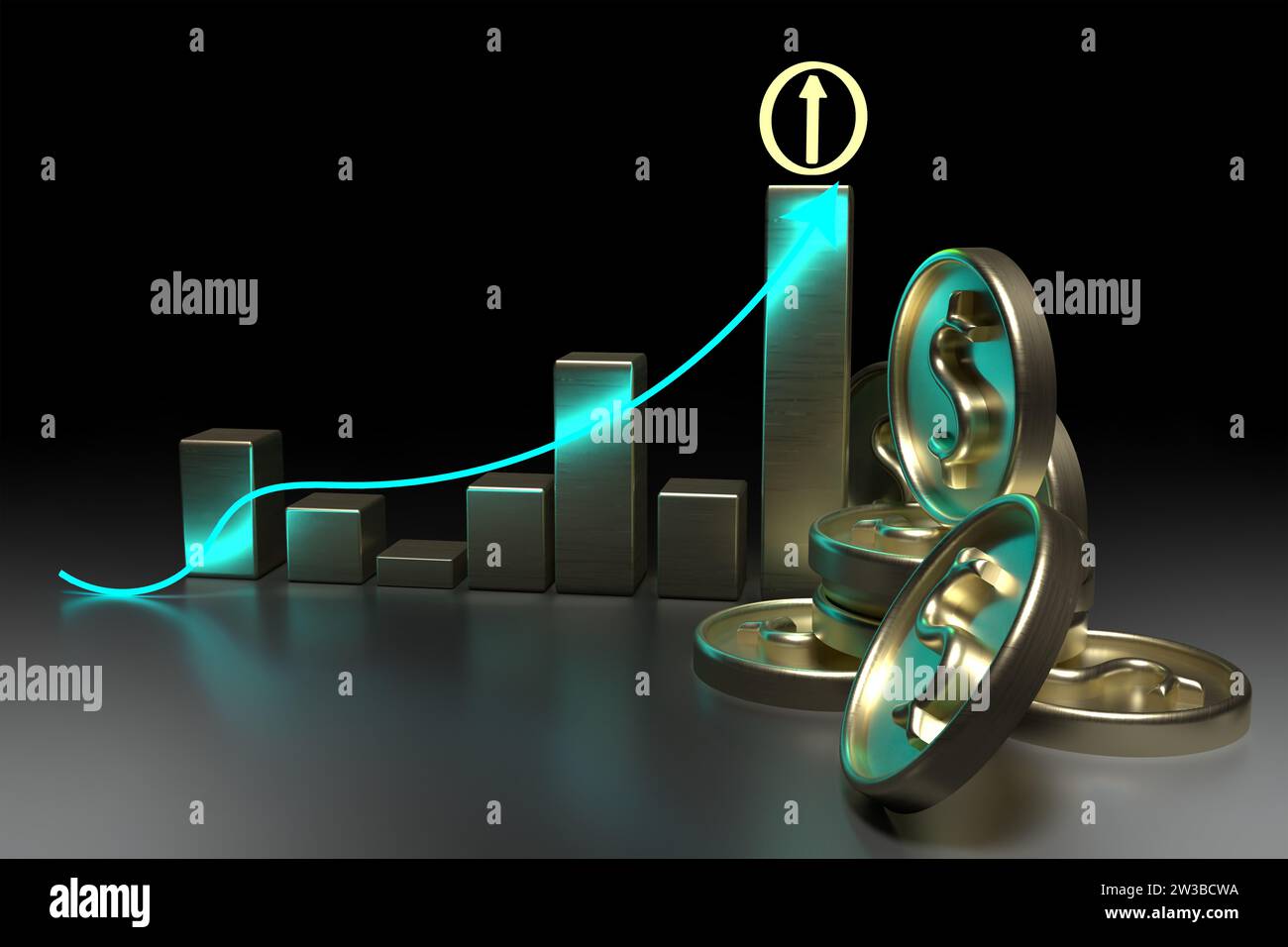 financial growing performance graph illustration Stock Photo - Alamy