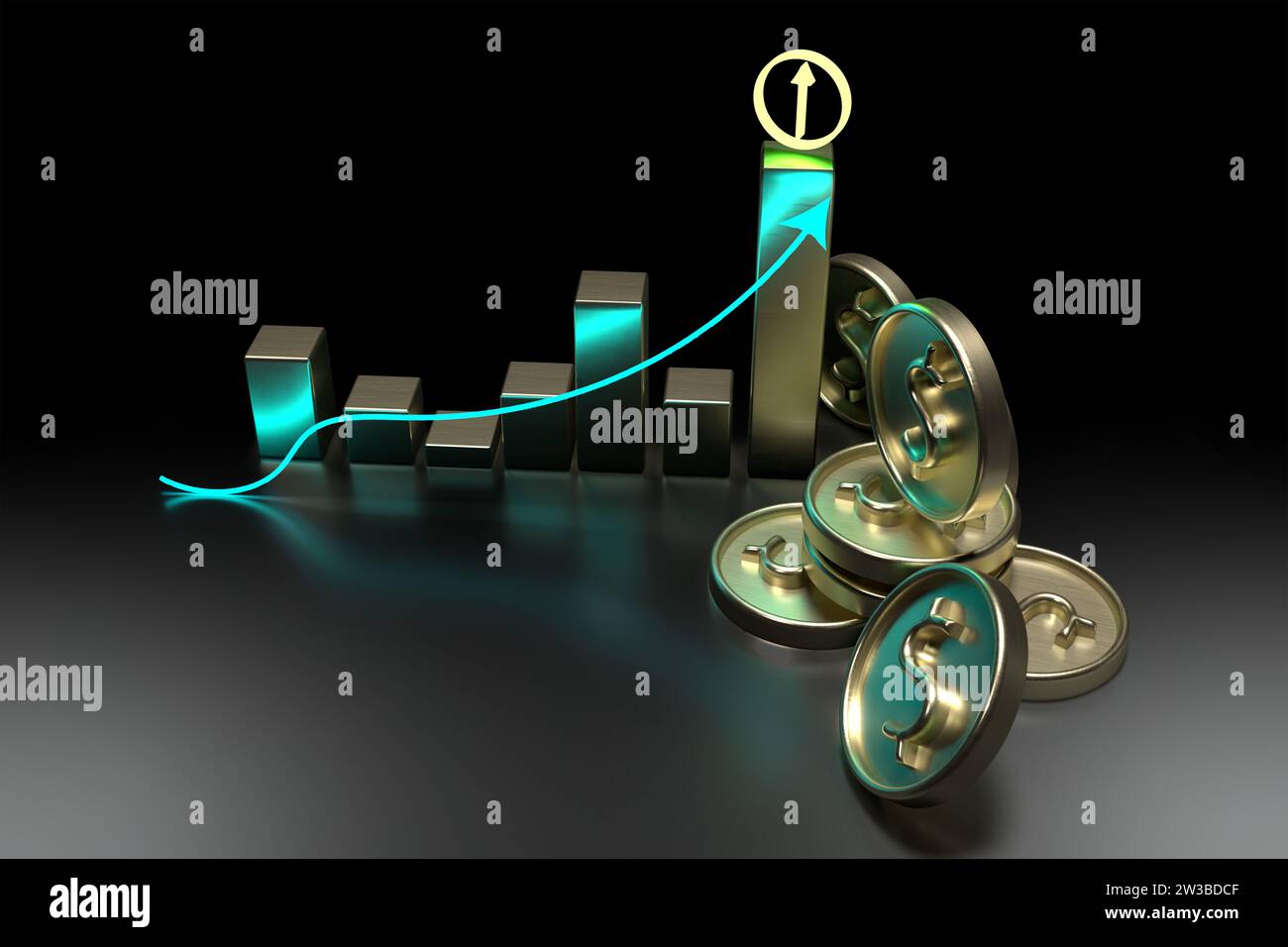 financial growing performance graph illustration Stock Photo - Alamy