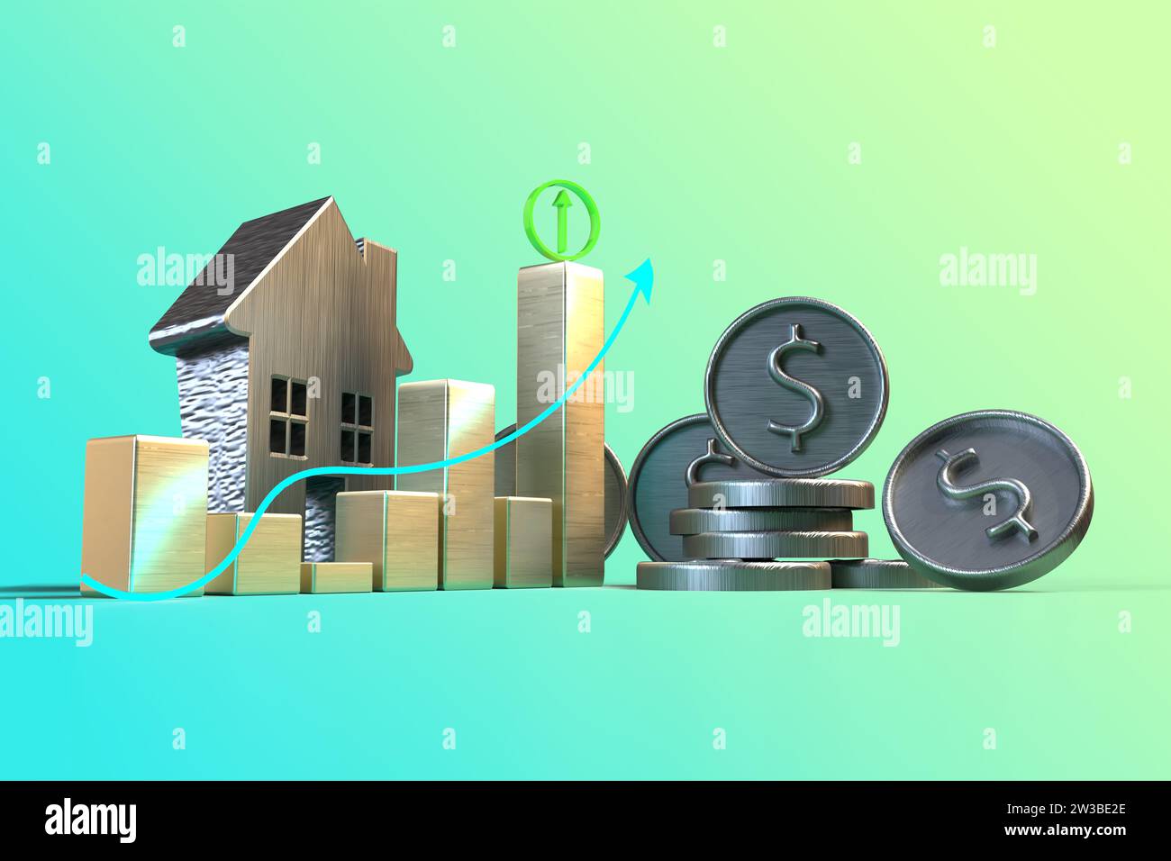 financial growing performance graph illustration Stock Photo - Alamy