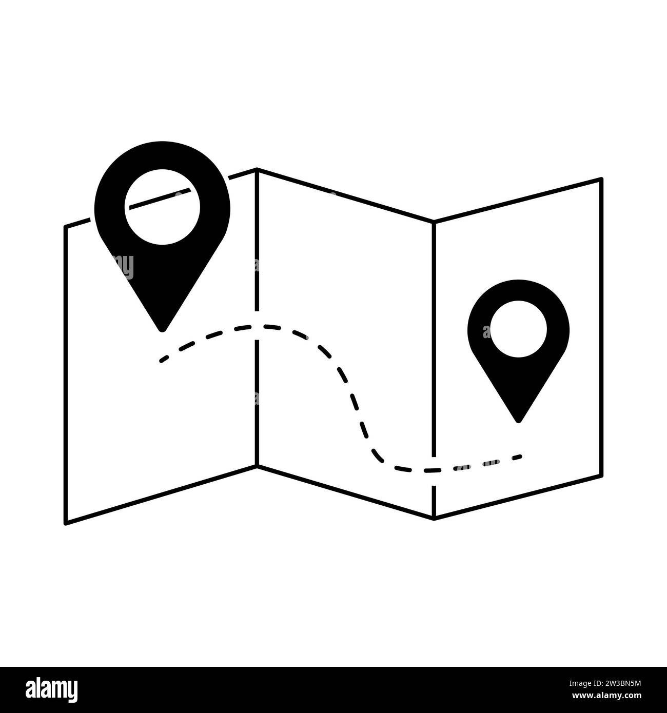 Path on brochure illustration. GPS tag, map, direction, atlas, globe ...