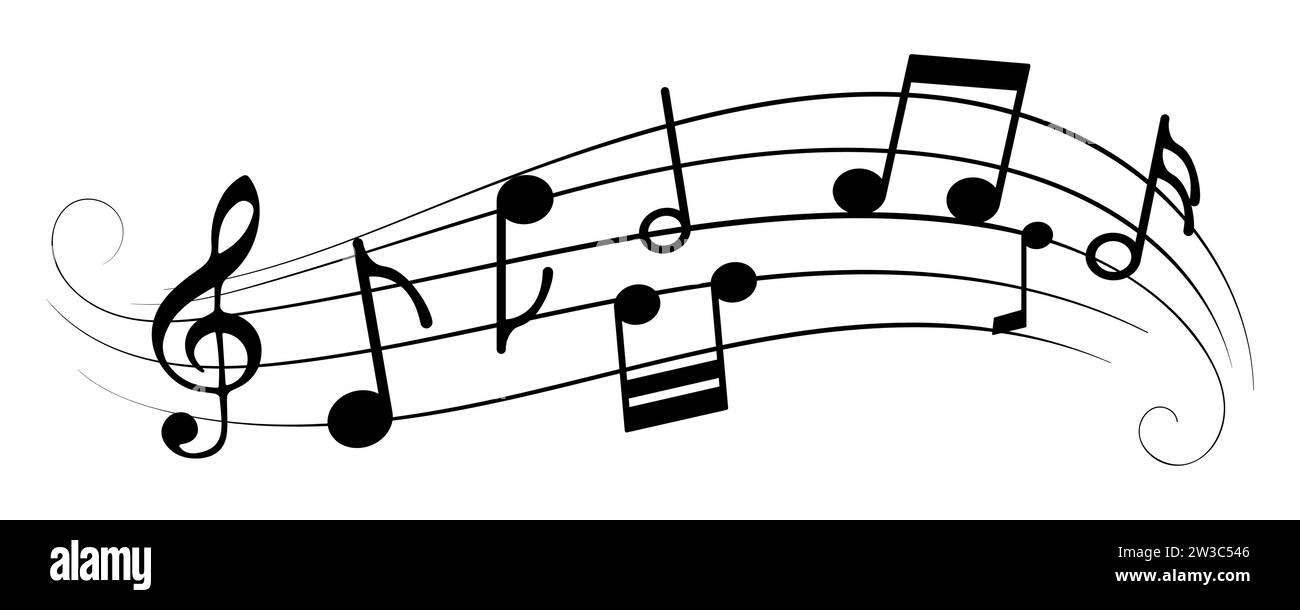 Set of notes on music stand illustration. Sheet music, song, rock ...