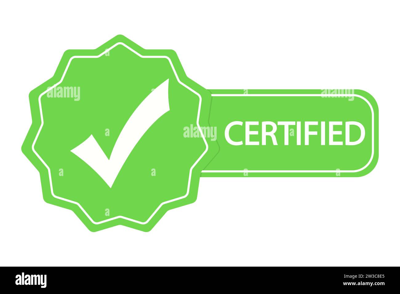 Checkmark with inscription certified illustration. Confirmation ...