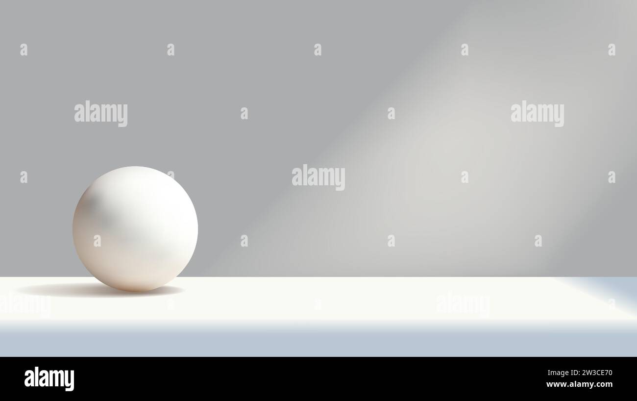 Realistic ball with soft shadows illustration. Geometric shapes, sphere ...