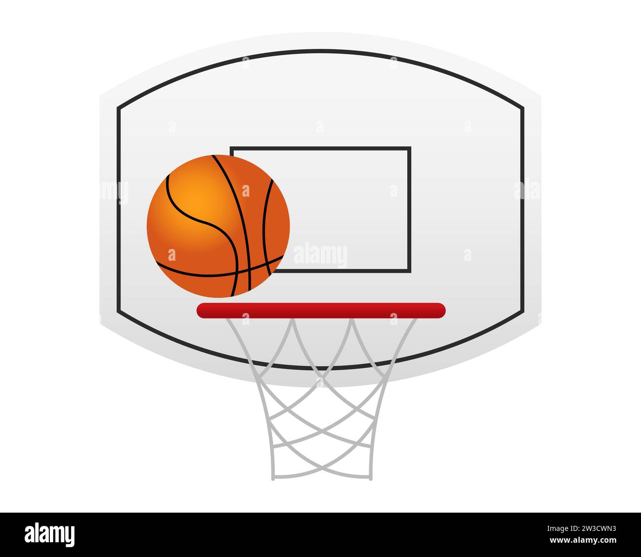 Basketball hoop and ball illustration. Basket, game, sport, team, court ...
