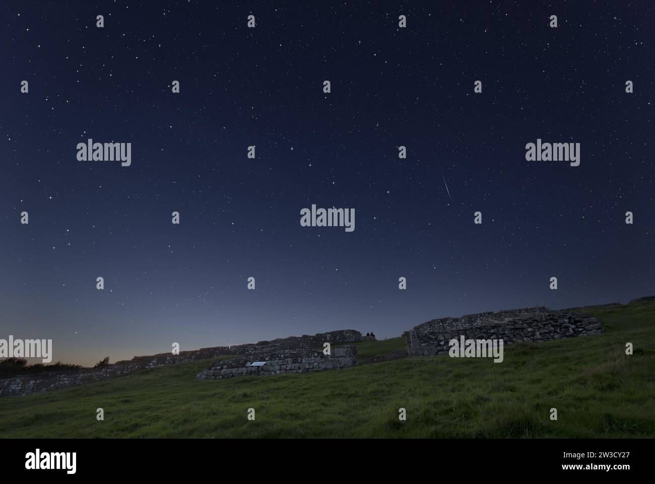Hadrians Wall - the Cawfield milecastle (MC 42), under a starry night ...