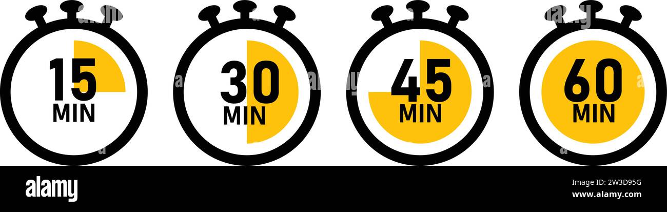Timer icon set. yellow stopwatch Stock Vector Image & Art - Alamy