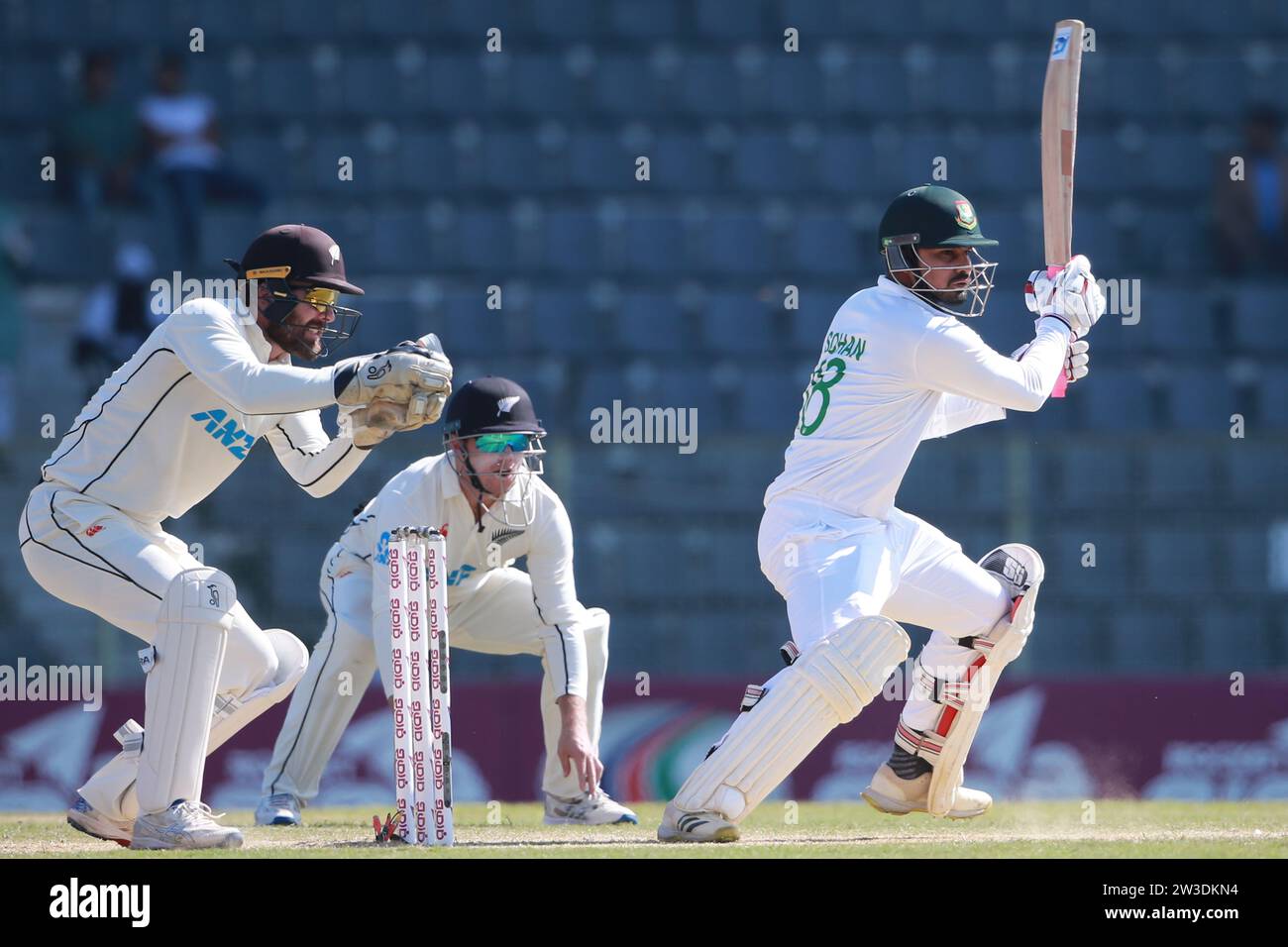 Bangladeshi batter Nurul Hasan Shohan during Bangladesh-New Zealand ...