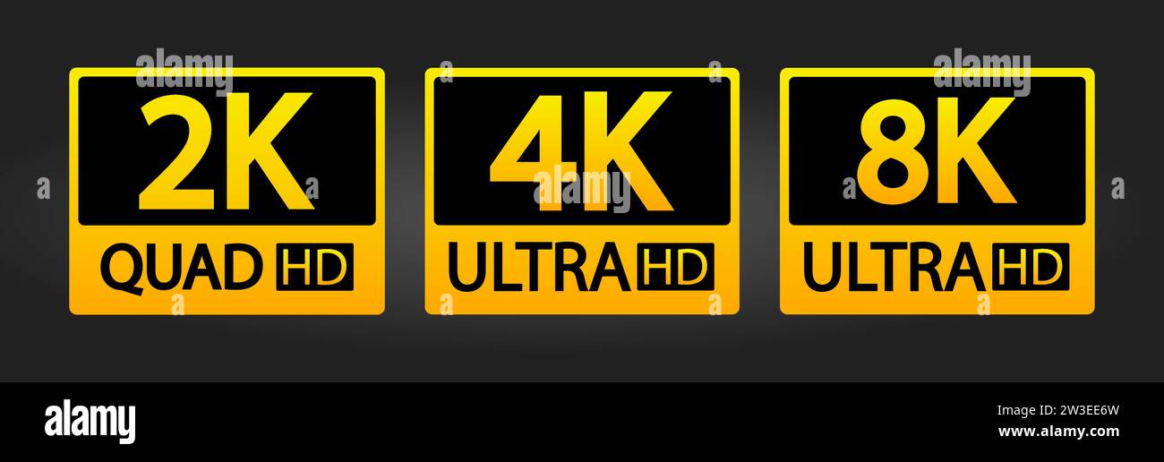 Set of screen resolution illustration. Quality, resolution, monitor, TV ...