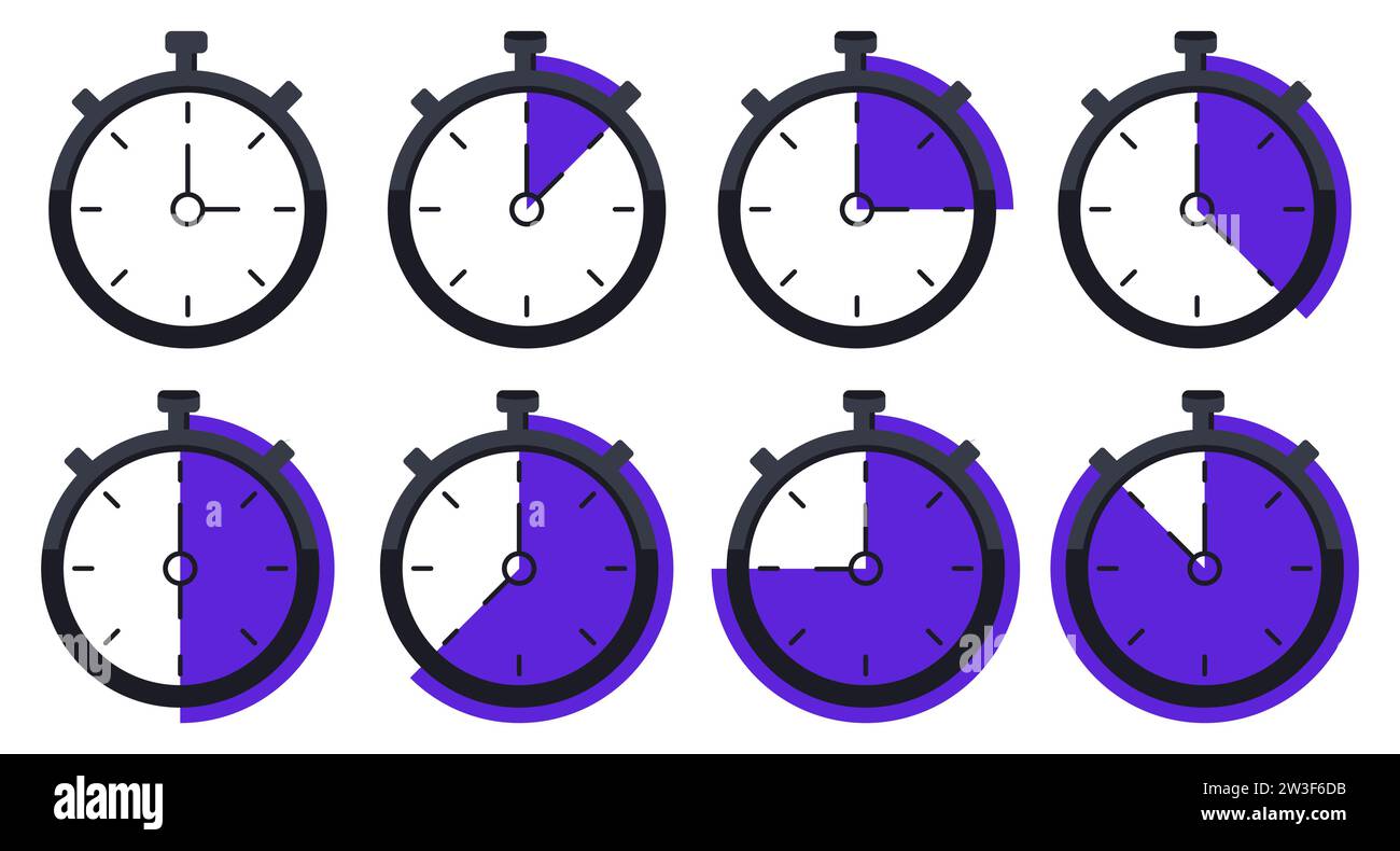 Set of timers with different filling illustration. Quality, resolution ...