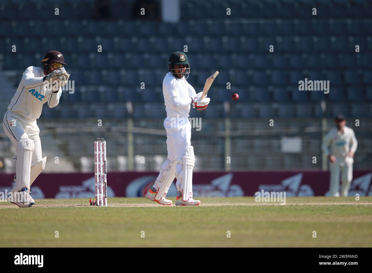 Bangladeshi batter Mehidy Hasan Miraz bats during Bangladesh-New ...