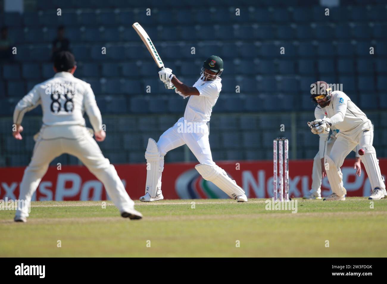 Bangladeshi batter Shariful Islam bats during Bangladesh-New Zealand ...