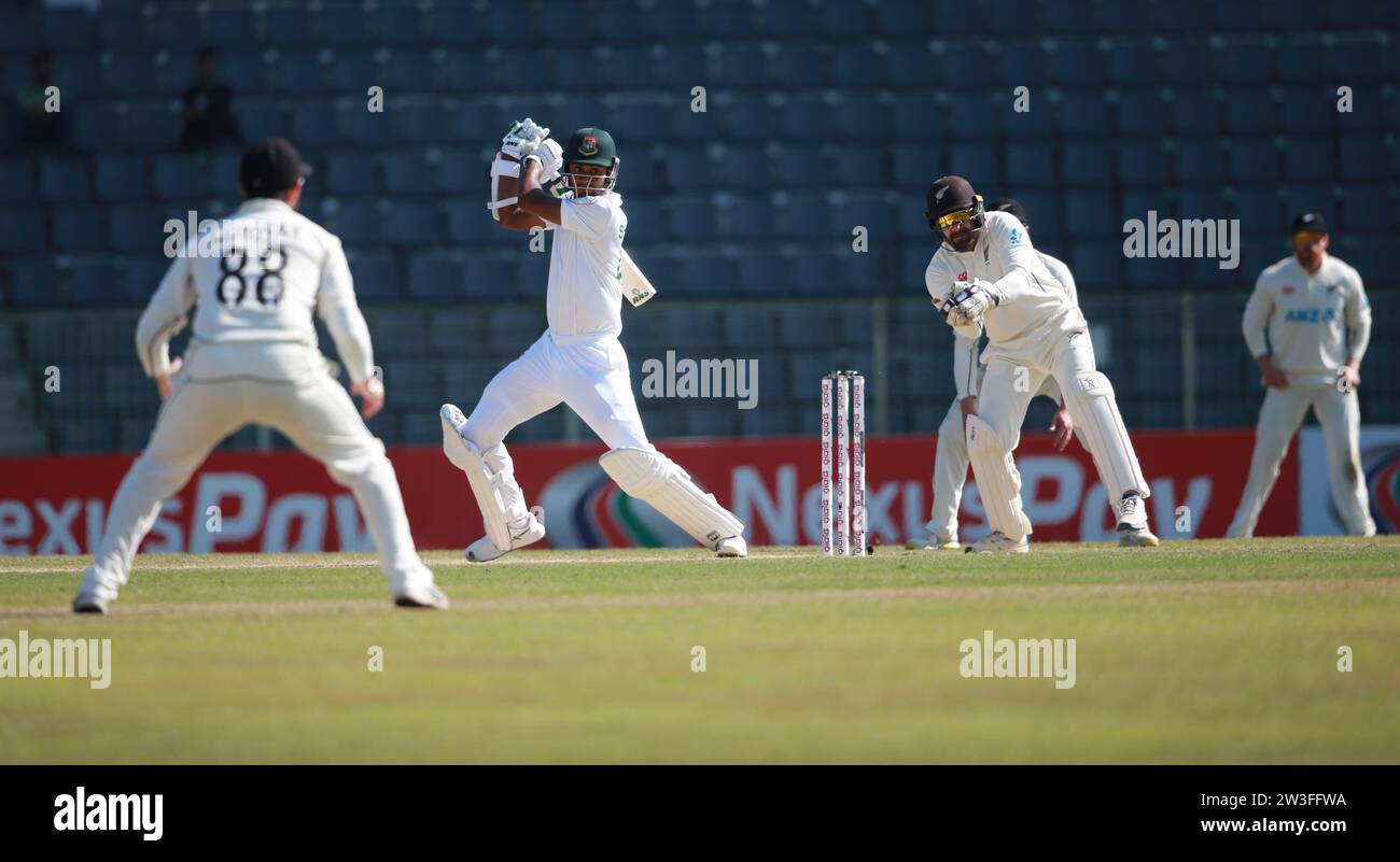 Bangladeshi batter Shariful Islam bats during Bangladesh-New Zealand ...