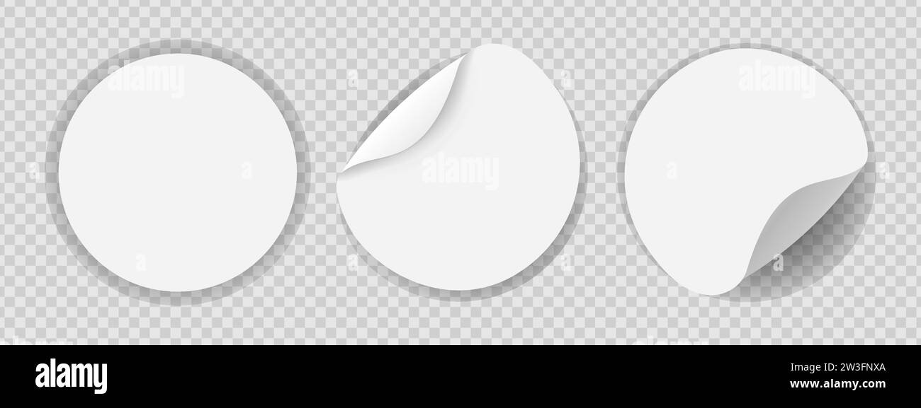 Set of round crumpled paper on transparent background illustration ...