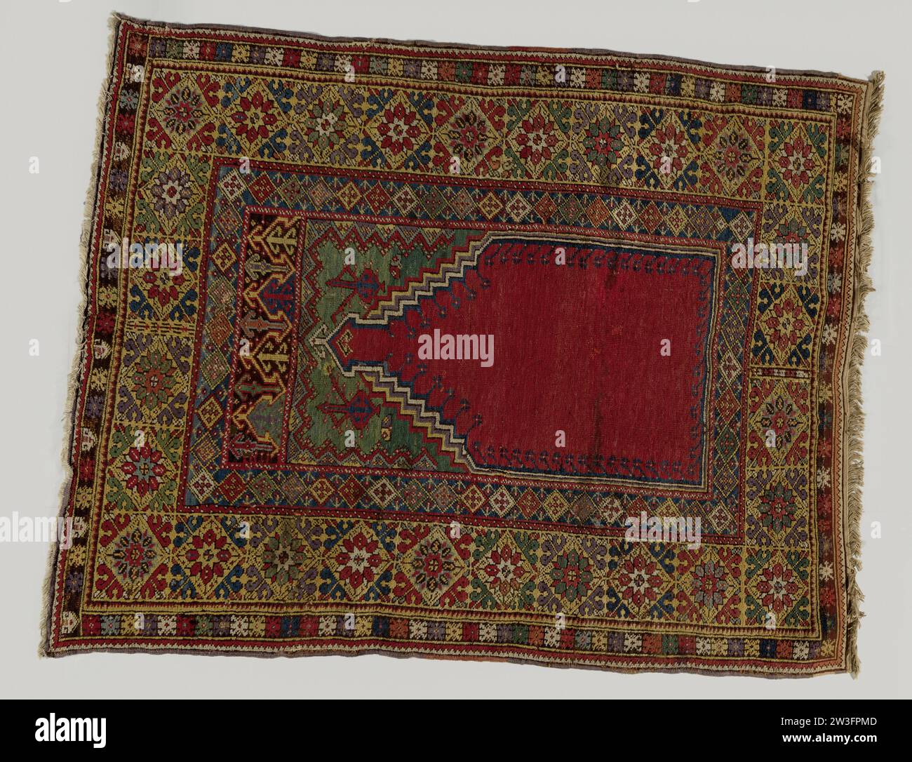 Prayer rug with top panel, Mudjur ,, 1840 - 1860 Prayer rug with top ...