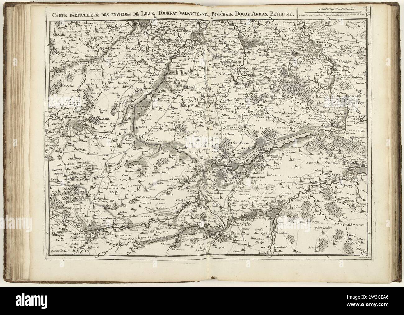 Map of Northern France, 1711, 1711 Map of Northern France with the ...