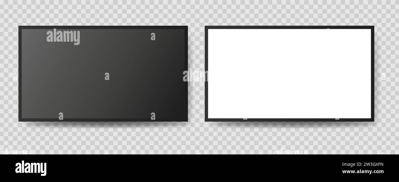 Set of monitors on transparent background illustration. Technology ...