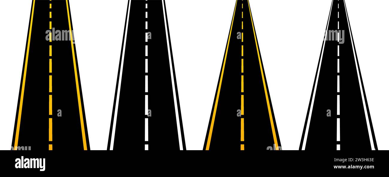 Set of roads illustration. Path, asphalt, travel, highway, distance ...