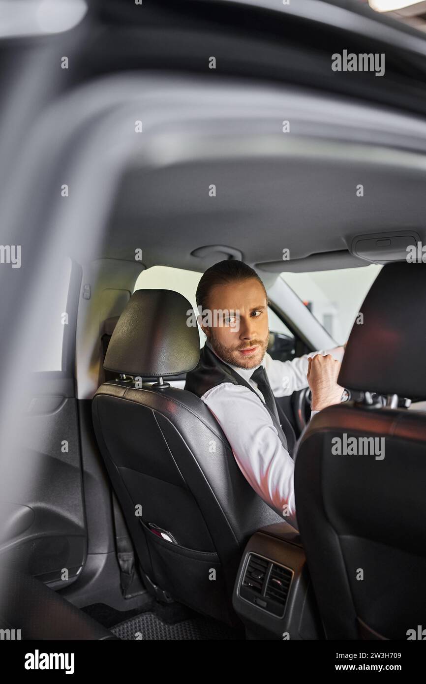 good looking elegant businessman with exquisite dapper style sitting ...