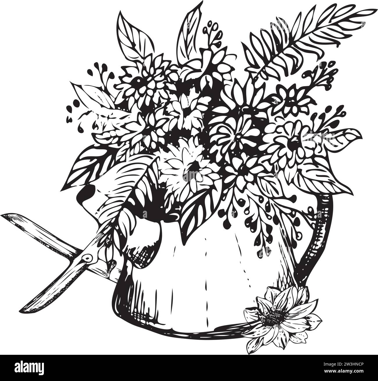 Flower pot drawing sketch hi-res stock photography and images - Alamy