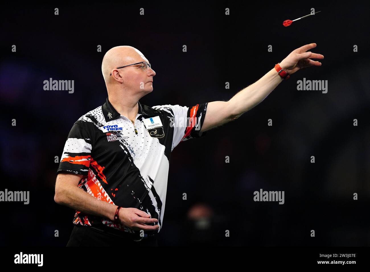 Mickey Mansell in action against Xiaochen Zong (not pictured) on day ...