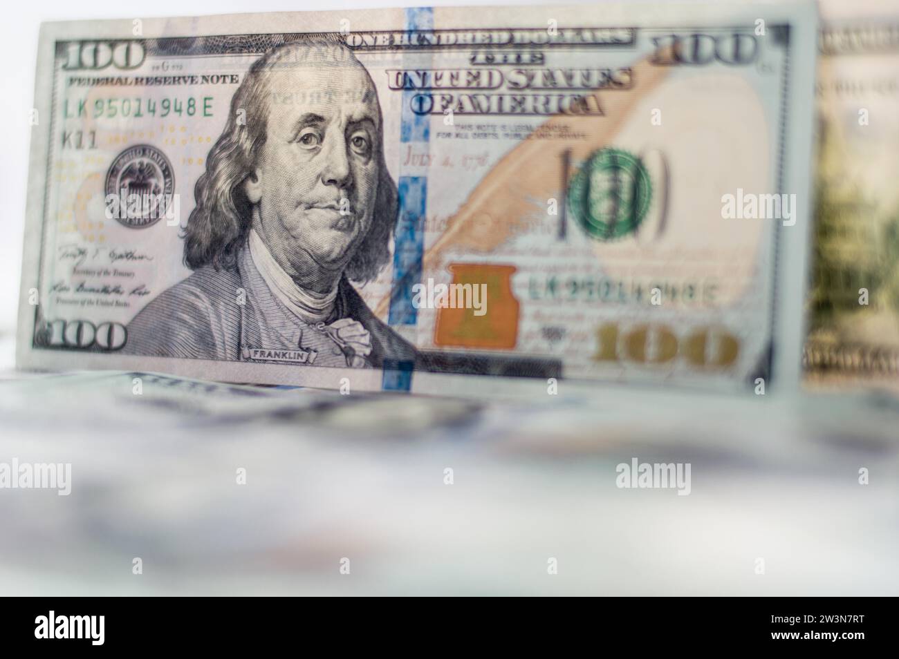 Hundred dollar bills. American dollars in cash. Cash one hundred dollar ...