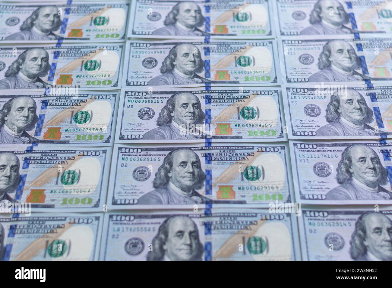 Hundred dollar bills. American dollars in cash. Cash one hundred dollar ...