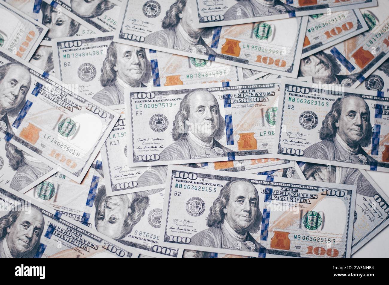 Hundred dollar bills. American dollars in cash. Cash one hundred dollar ...