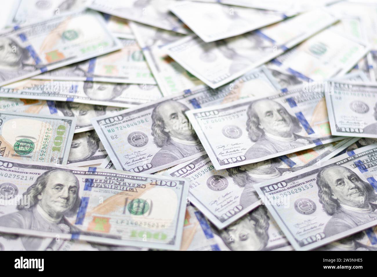 Hundred dollar bills. American dollars in cash. Cash one hundred dollar ...