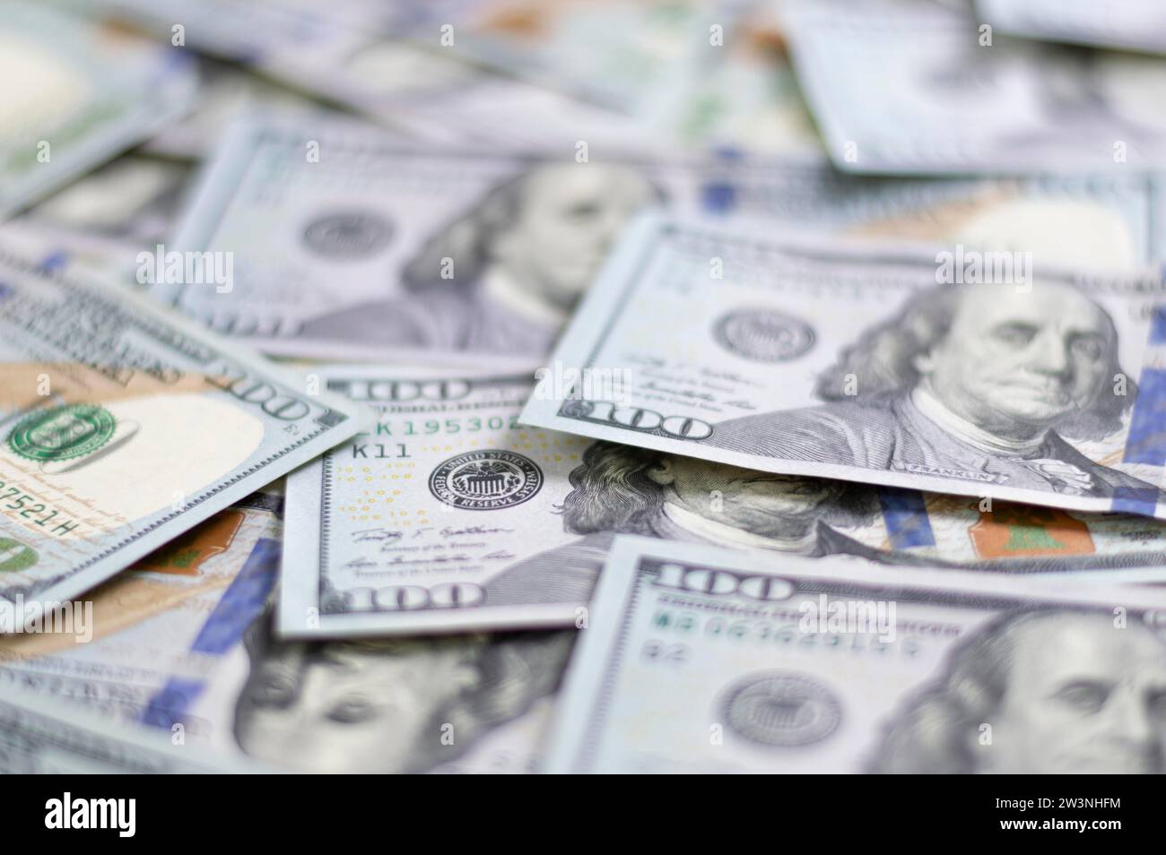 Hundred dollar bills. American dollars in cash. Cash one hundred dollar ...