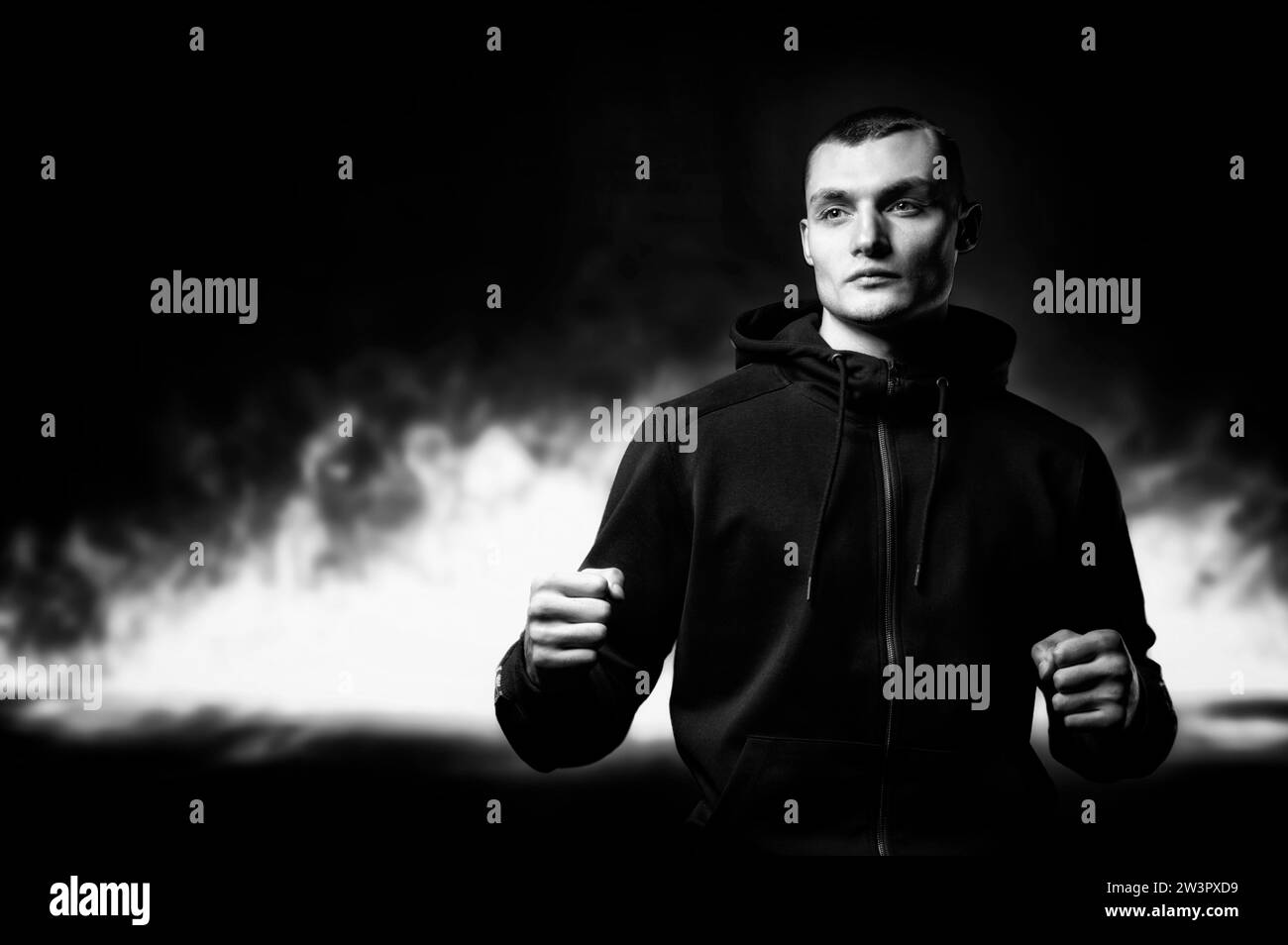 Kickboxer in pose Black and White Stock Photos & Images - Alamy