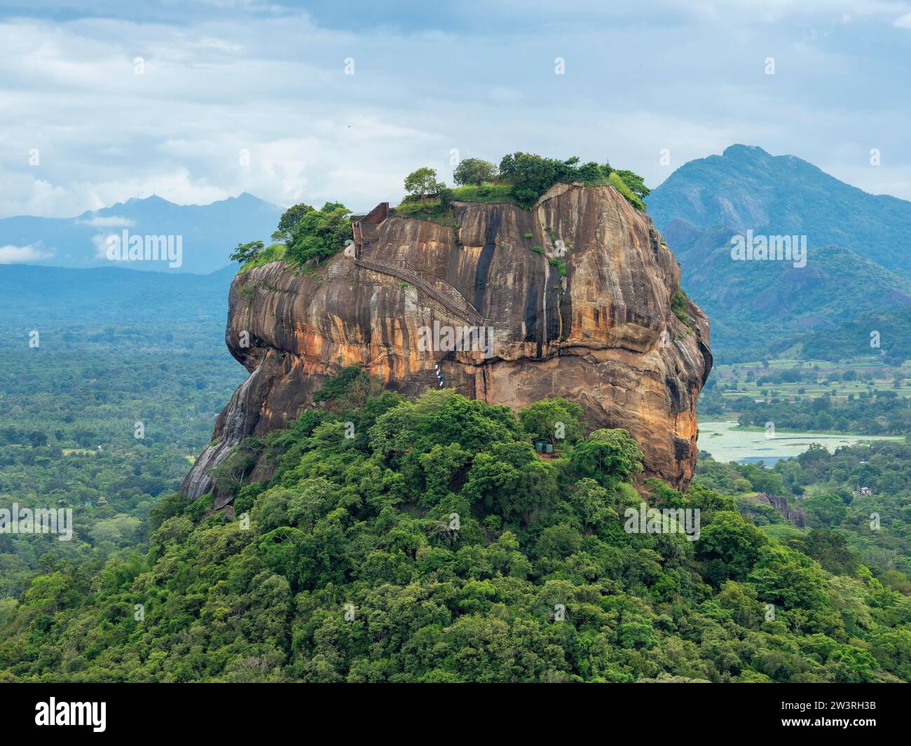 Sigiriya rocks in a green landscape, Sri Lanka Stock Photo - Alamy