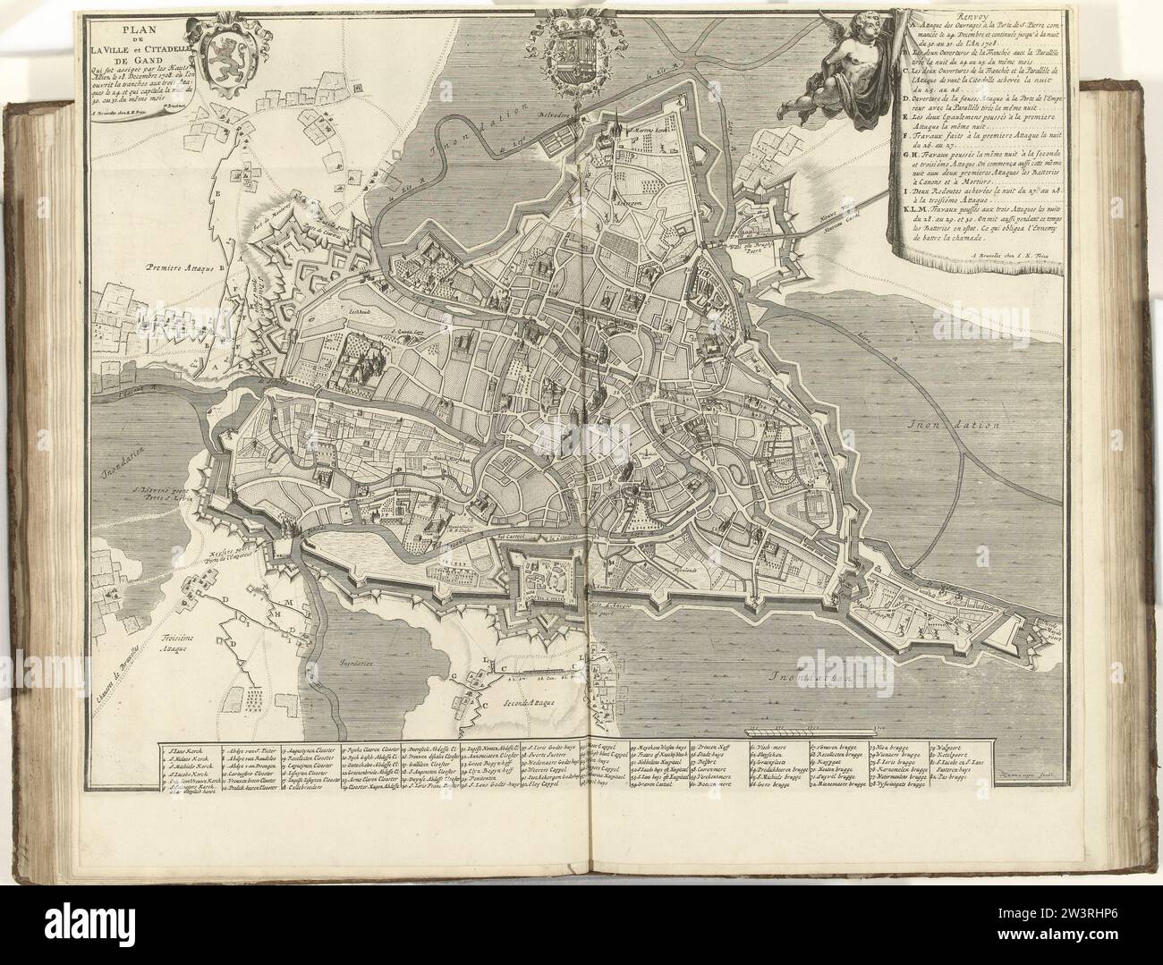 Map of Ghent, 1708, 1709 Map of Ghent, besieged by the allies from ...