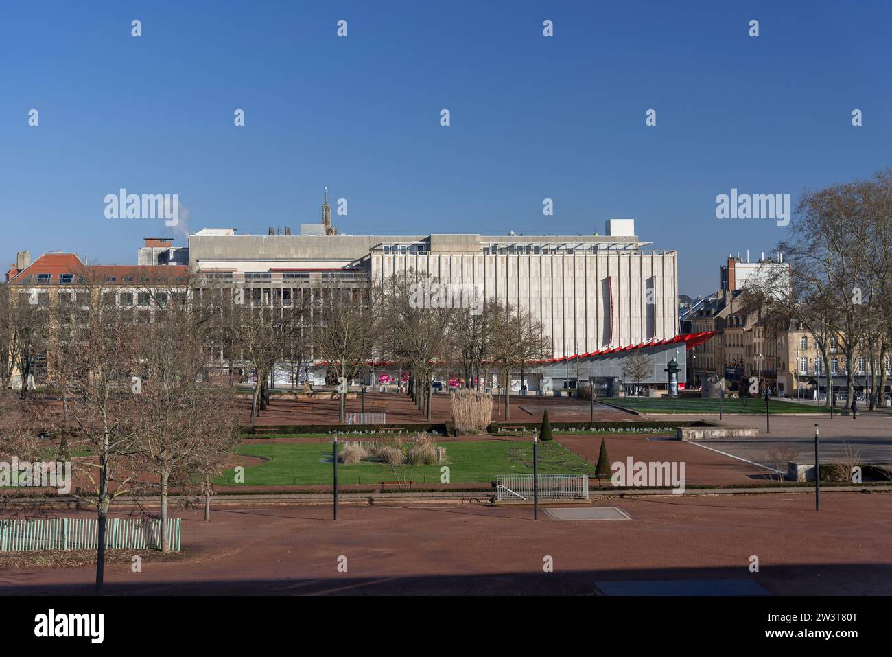 Metz, France - View of the Esplanade de Metz, a large public garden in ...