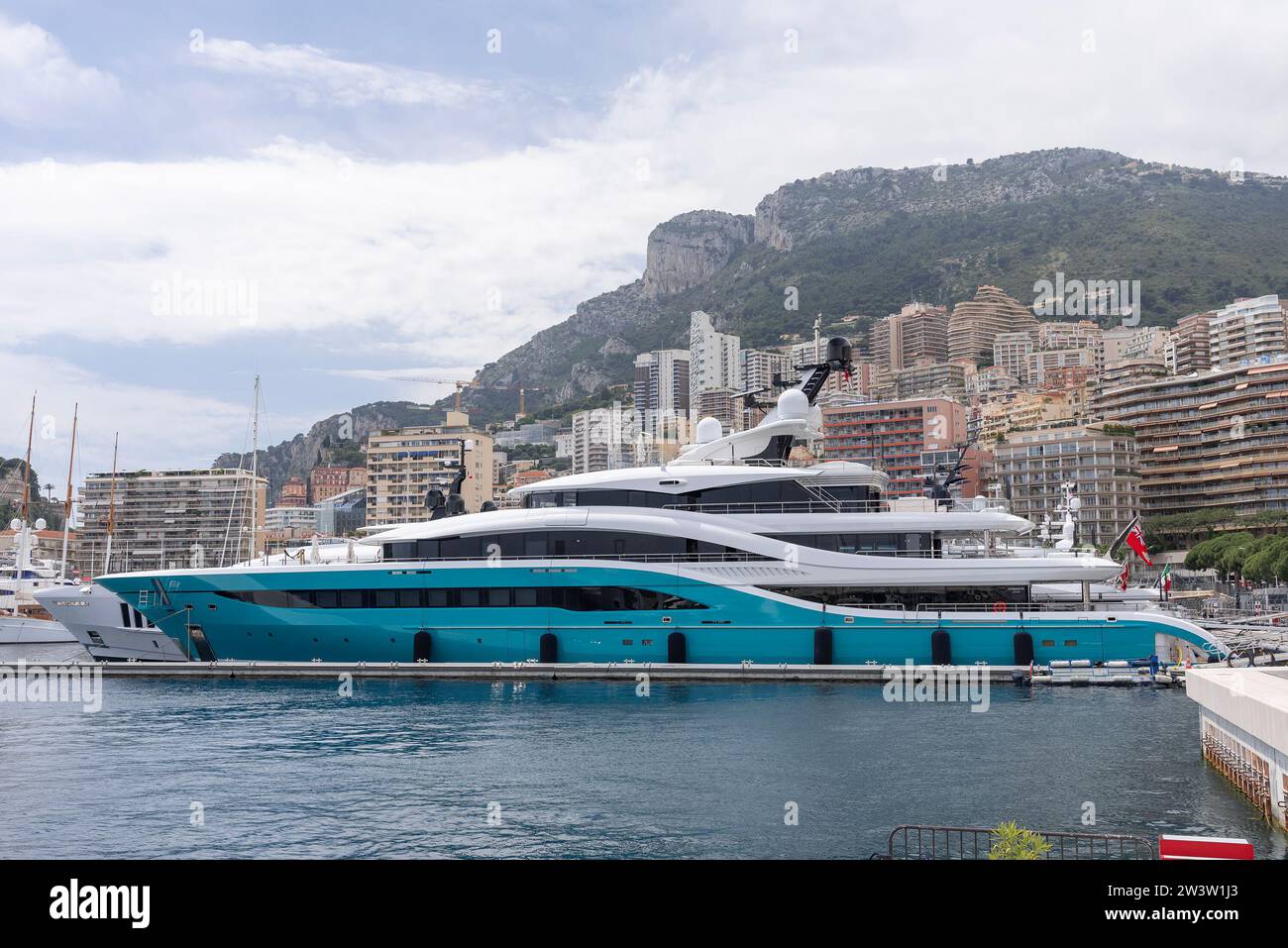 Monaco, Monaco - Luxury yacht GO alongside at port of Monaco Stock ...