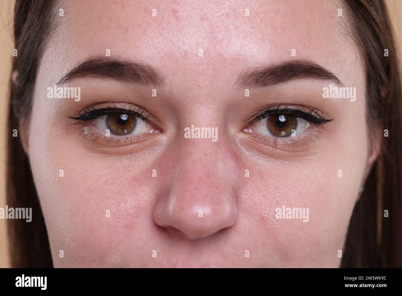 Closeup view of woman with beautiful hazel eyes Stock Photo - Alamy