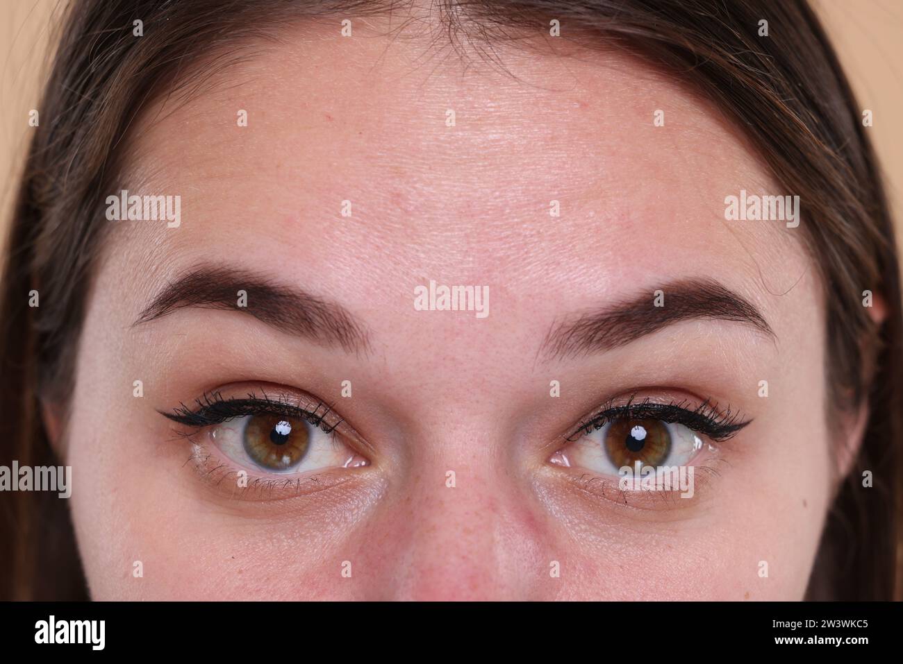 Closeup view of woman with beautiful hazel eyes Stock Photo - Alamy