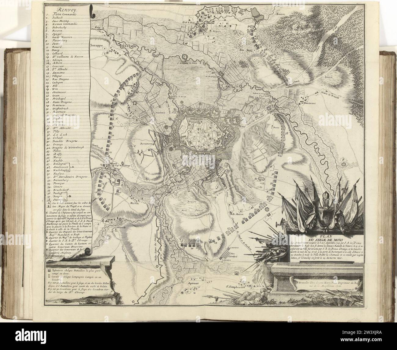 Map of the siege of mons hi-res stock photography and images - Alamy