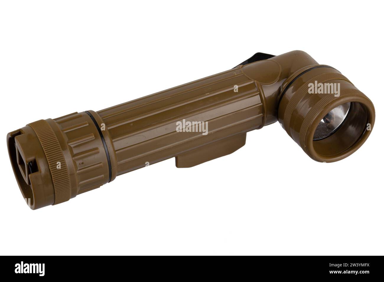 vintage military style flashlight isolated on white background Stock ...