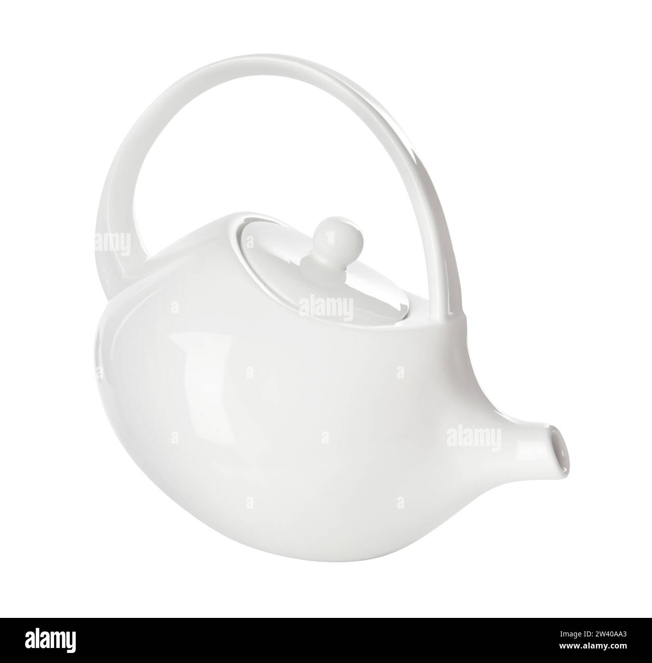 Clean empty ceramic teapot isolated on white Stock Photo - Alamy