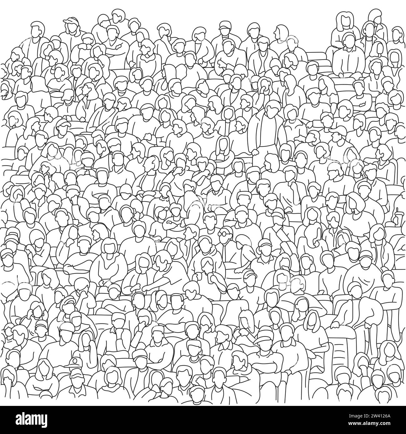 background of crowd people at stadium to cheer soccer illustration ...